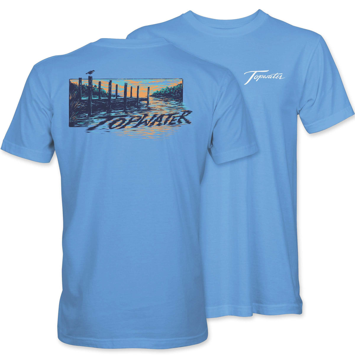 Sunset Pier T-Shirt - Azure – Topwater Apparel