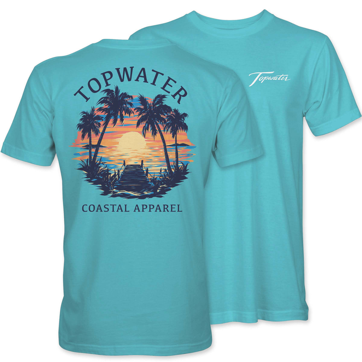 Sunset Label T-Shirt - Lagoon – Topwater Apparel